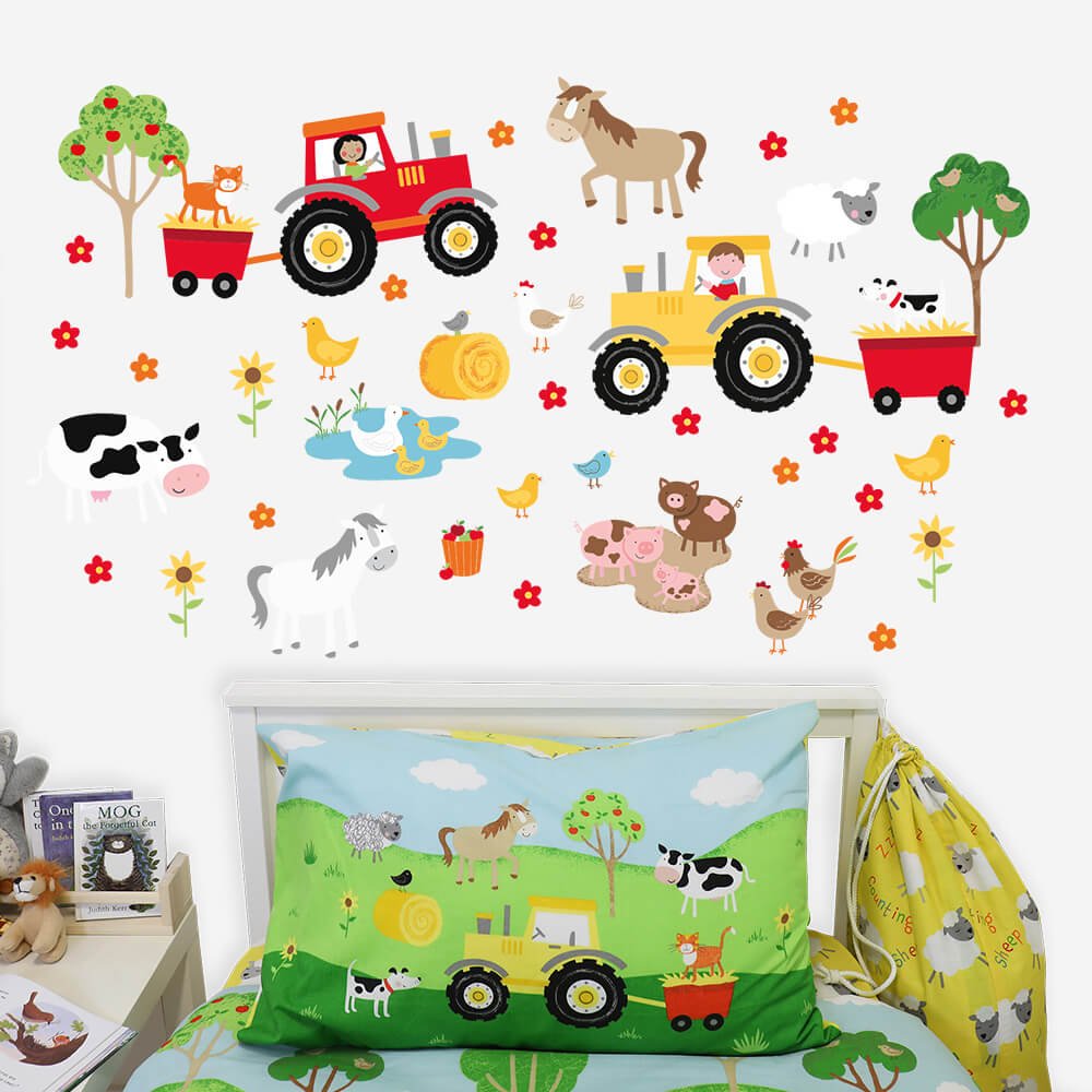 Kids Farm Friends Wall Stickers | Happy Linen Company