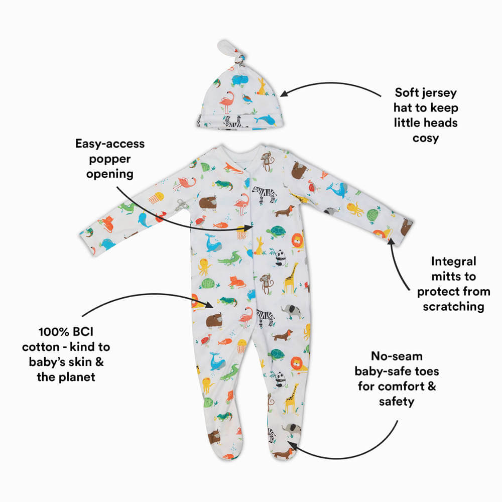 Animal Baby Sleepsuit – Happy Linen Company