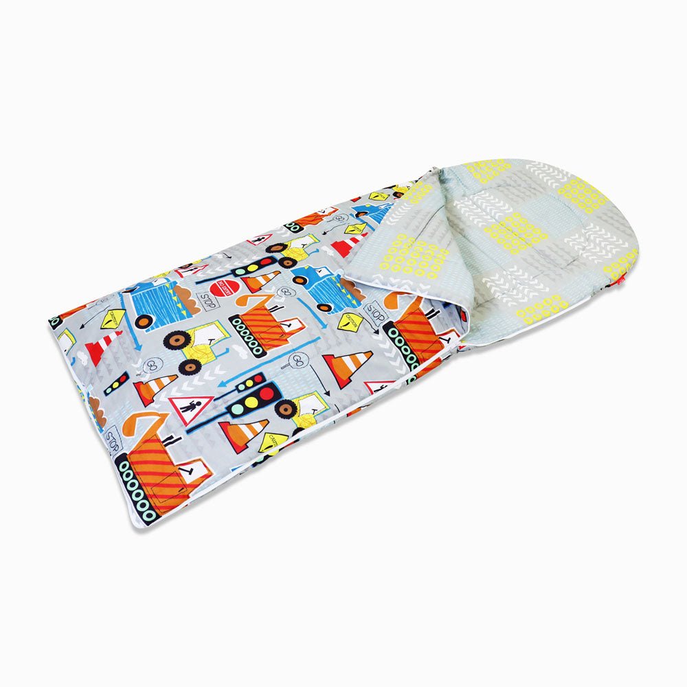 Kids Big Diggers Sleeping Bag | Happy Linen Company