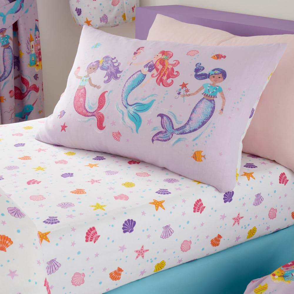 Kids Magical Mermaids Pillowcase (Pair) | Happy Linen Company
