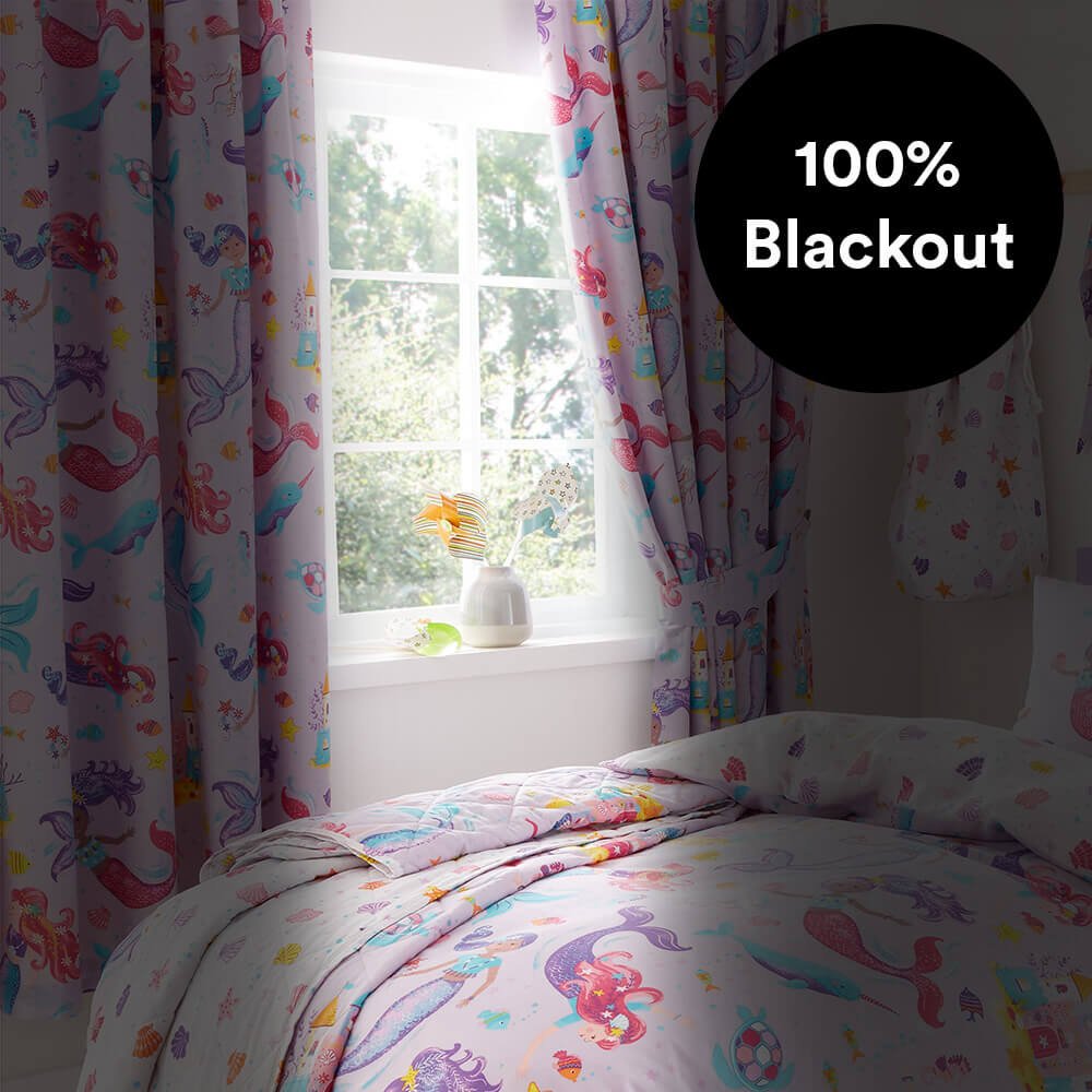 Kids Magical Mermaids Blackout Curtains | Happy Linen Company