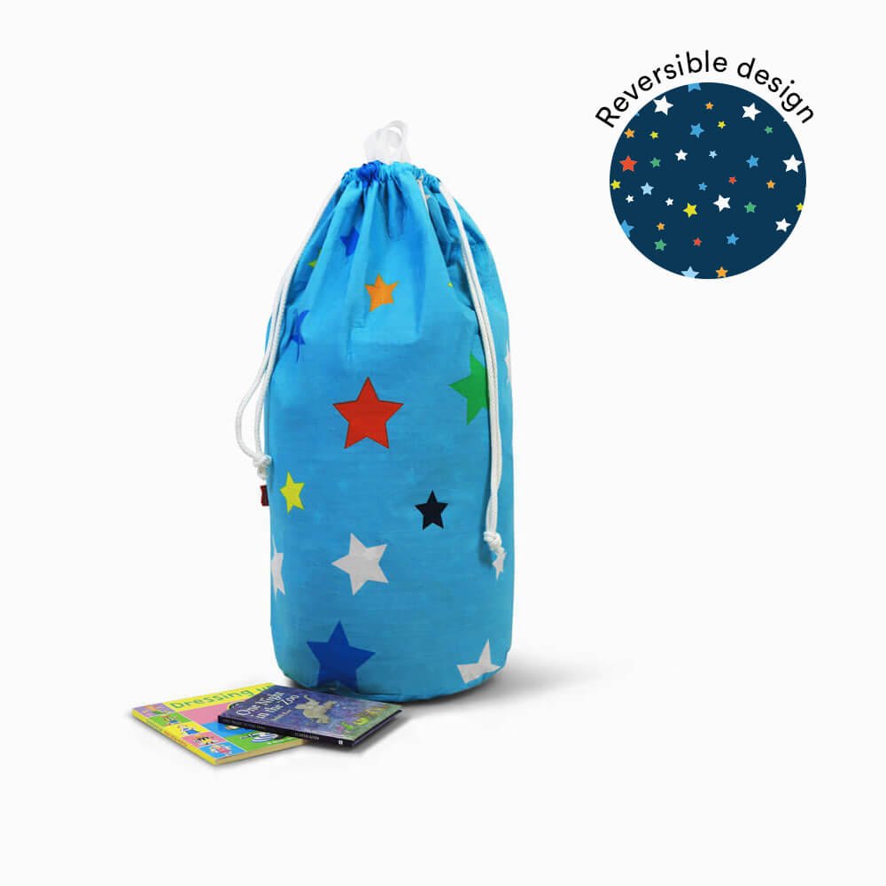 Kids Multi Stars Toy Storage Bag | Happy Linen Company